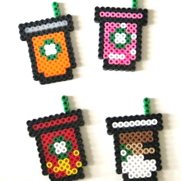 Perler Beads | Other | Perler Starbucks Iced Coffee Keychain Magnet ...